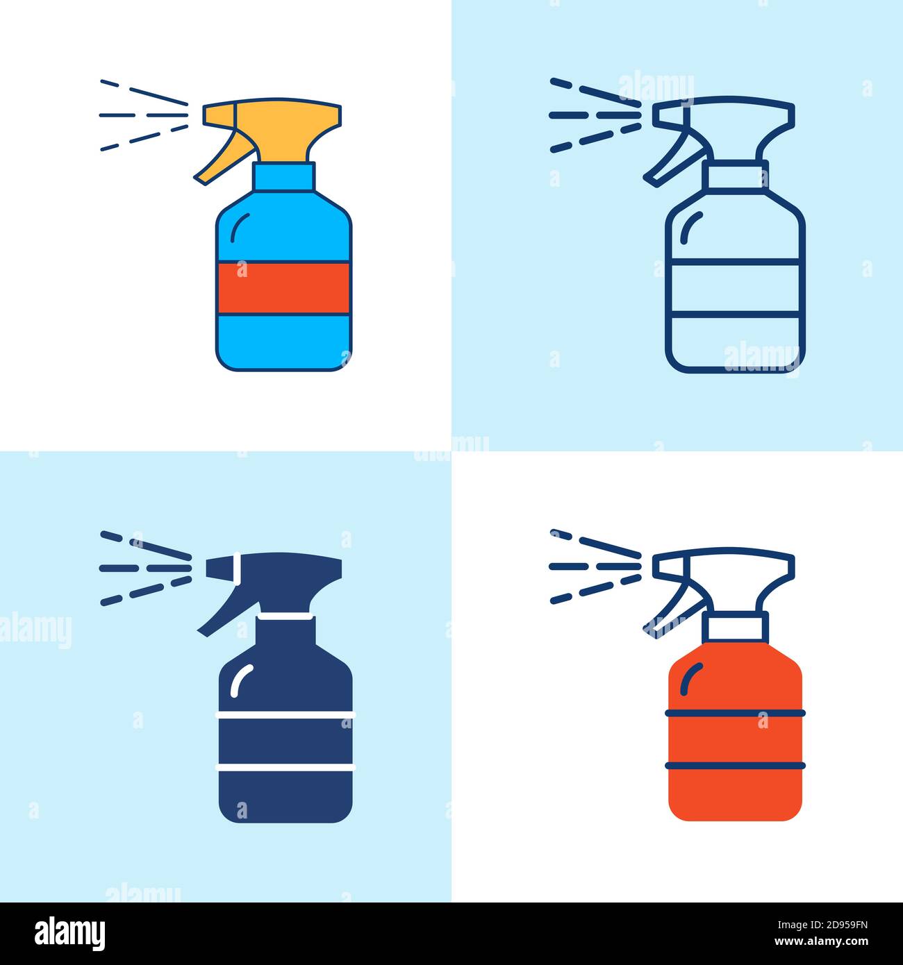 Hand sanitizer spray icon set in line style Stock Vector Image & Art ...