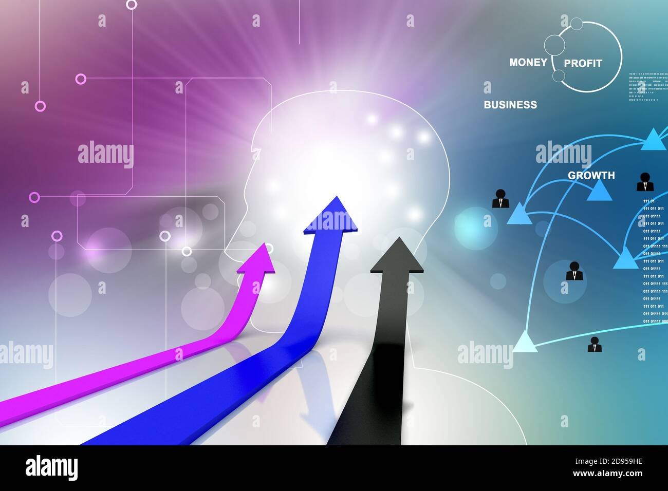 Highly 3d render arrows moving up Stock Photo - Alamy