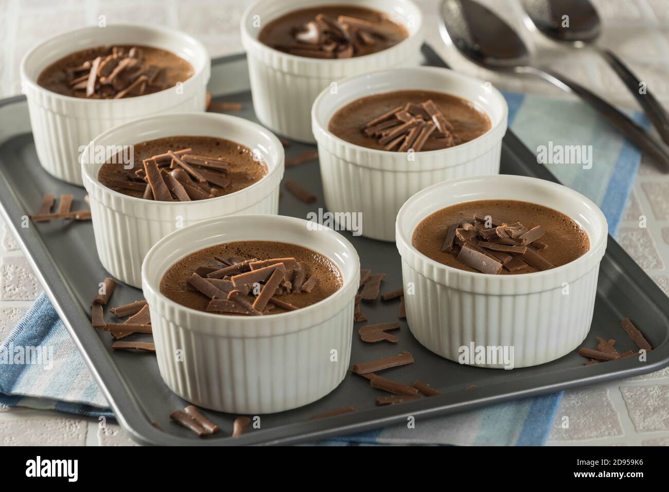 Petits Pots de Crème au Chocolat. Chocolate cream dessert. Food France ...