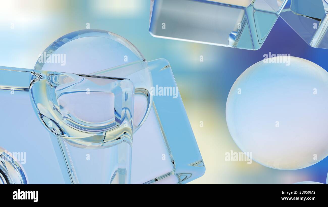Ice cubes. Abstract background of ice structure, 3D rendering Stock ...