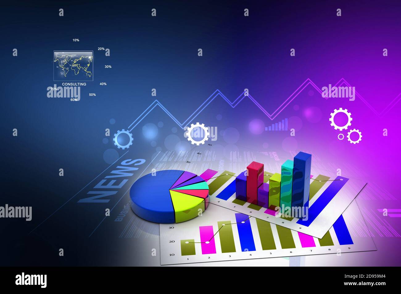 Business graph with chart Stock Photo - Alamy