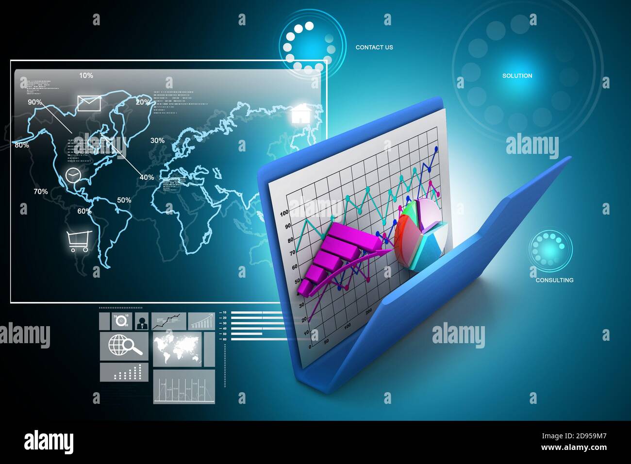 folder with diagram, chart, graph Stock Photo - Alamy