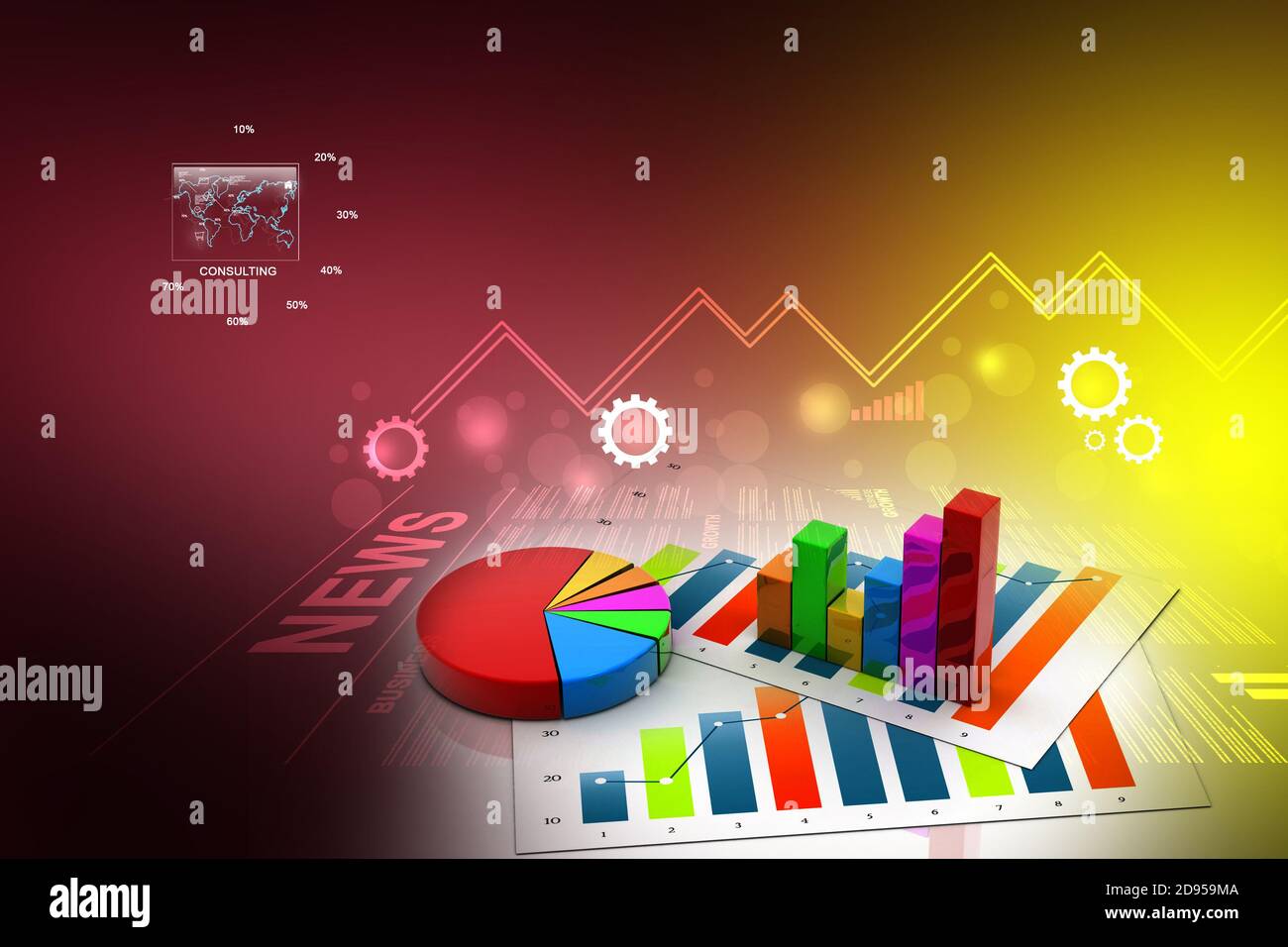 Business graph with chart Stock Photo - Alamy