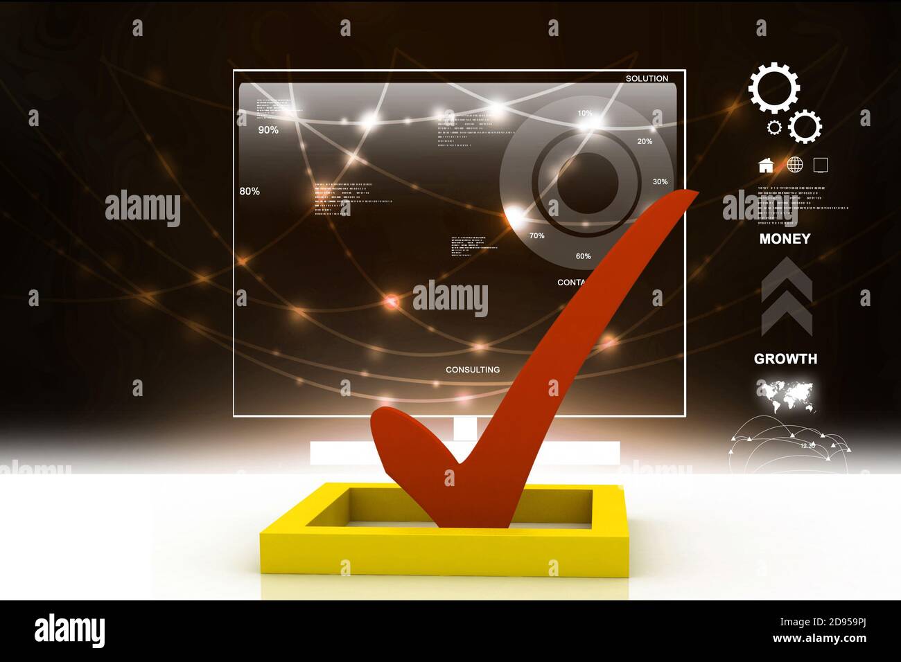 3d Multi Use Check Box With Check Stock Photo - Alamy