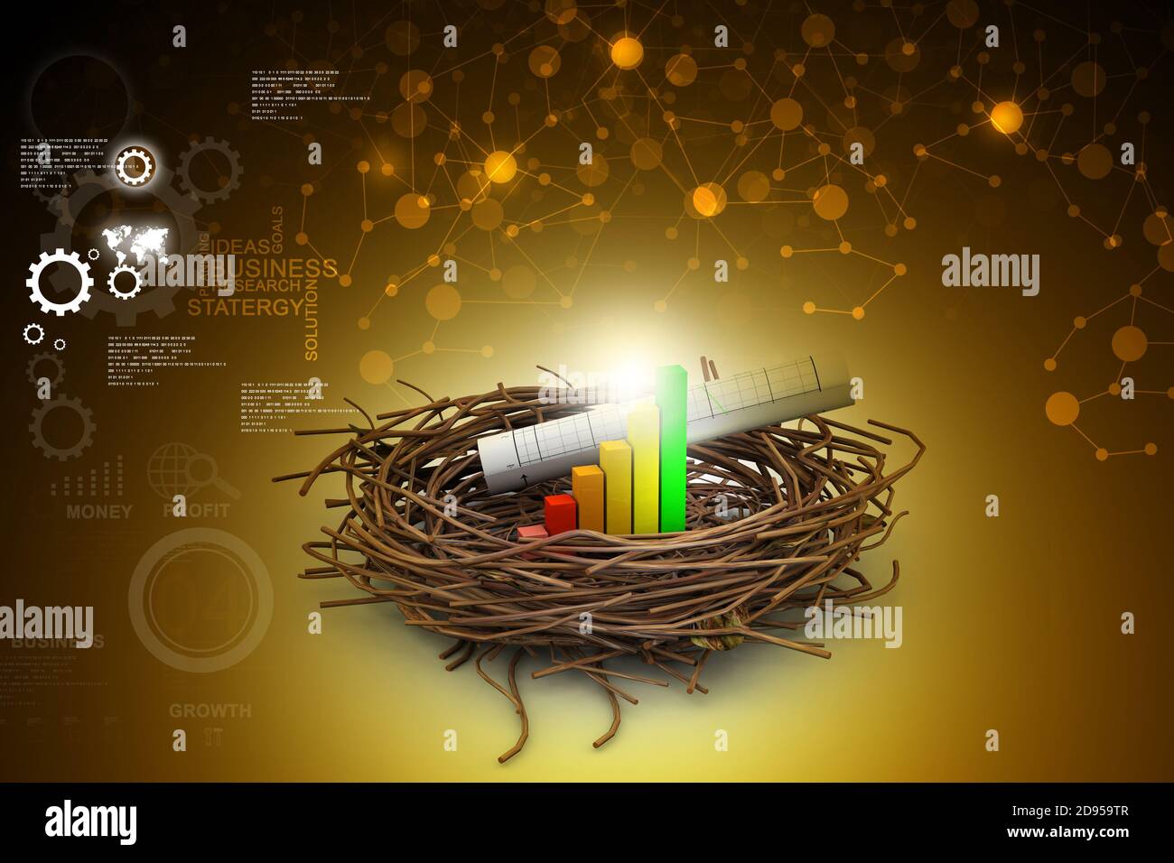Business chart an graph on nest Stock Photo - Alamy