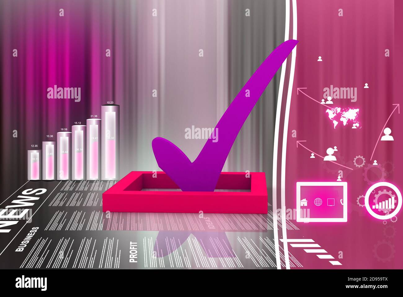 3d Multi Use Check Box With Check Stock Photo - Alamy