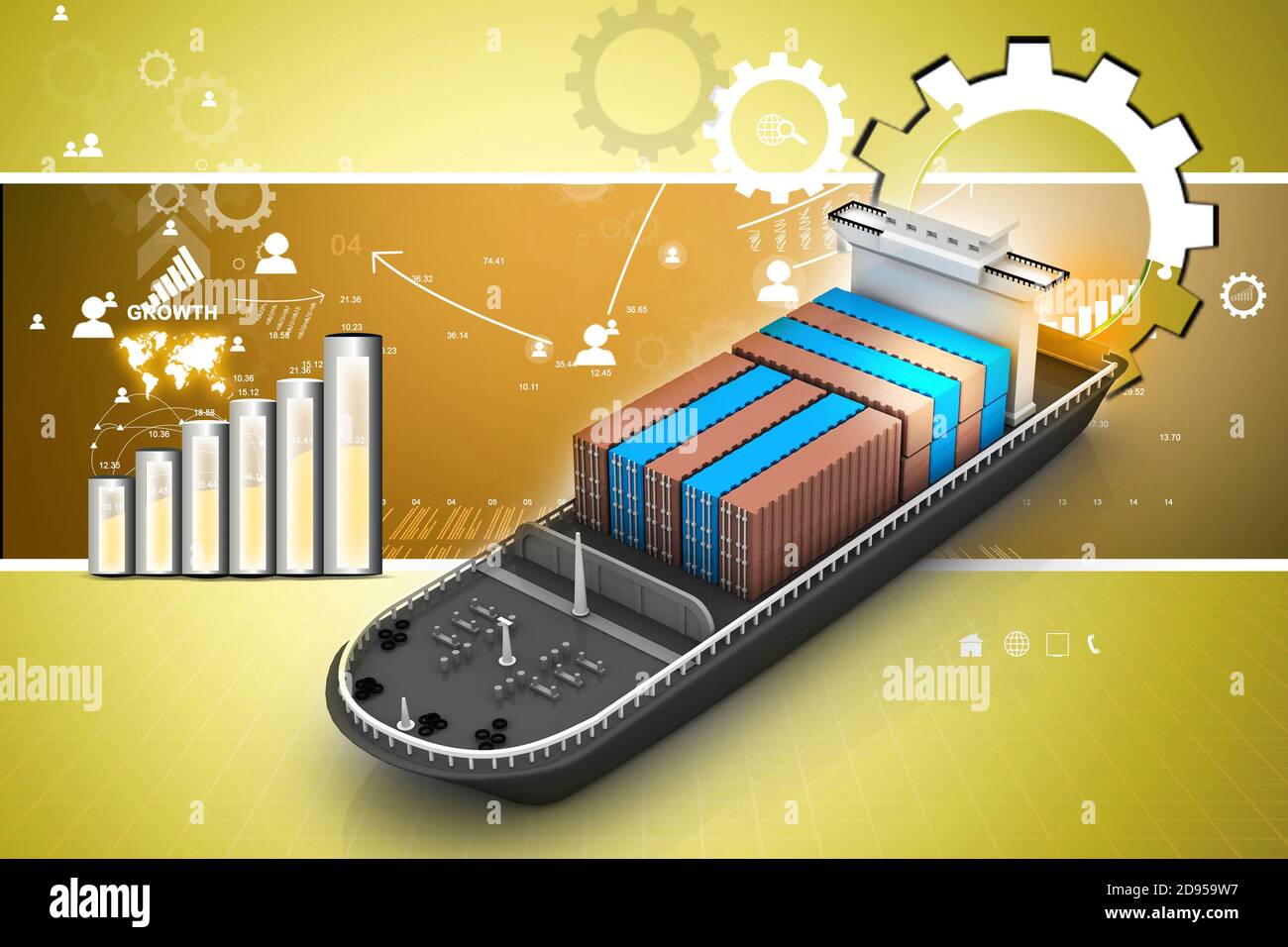 3d cargo ship Stock Photo - Alamy