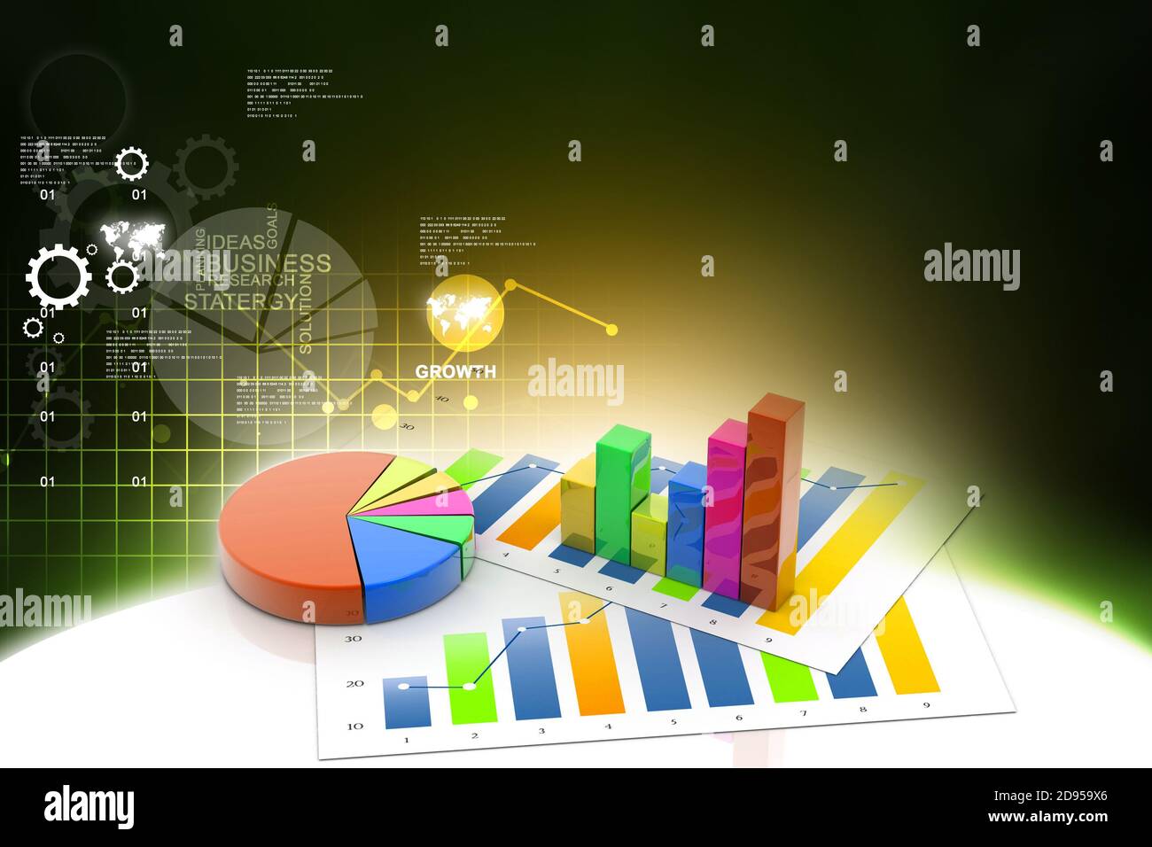 Business graph with chart Stock Photo - Alamy