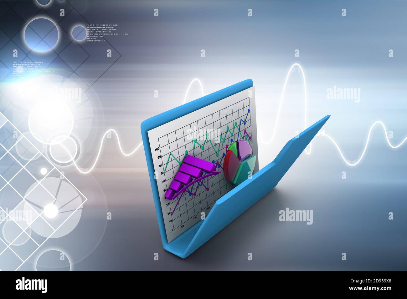 folder with diagram, chart, graph Stock Photo - Alamy
