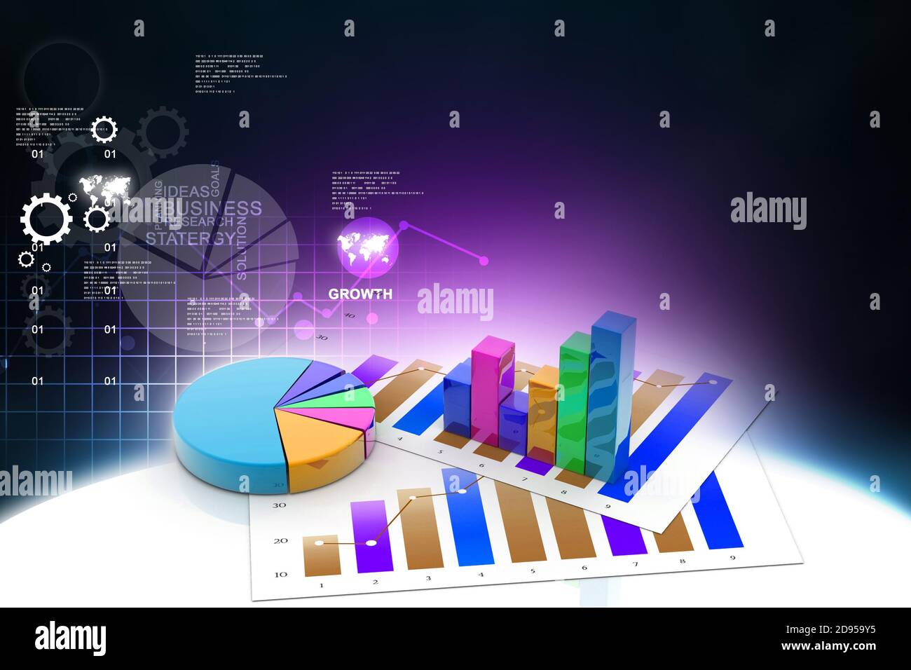 Business graph with chart Stock Photo - Alamy