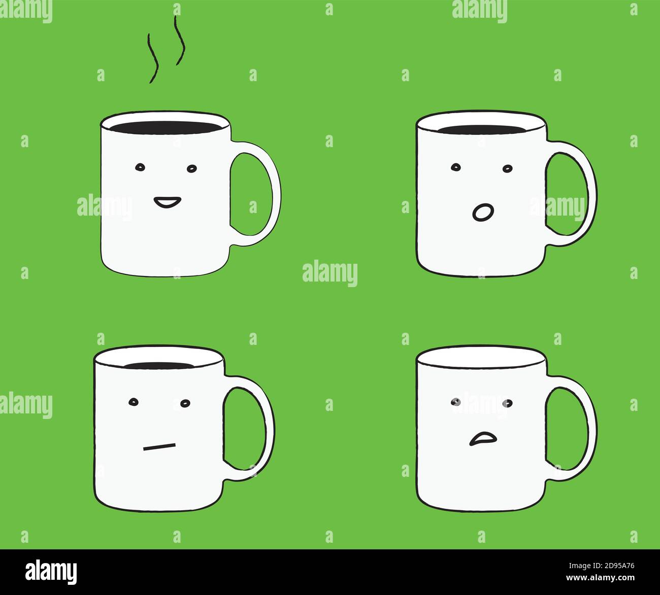 Coffee mug moods vector on green background Stock Vector Image & Art ...