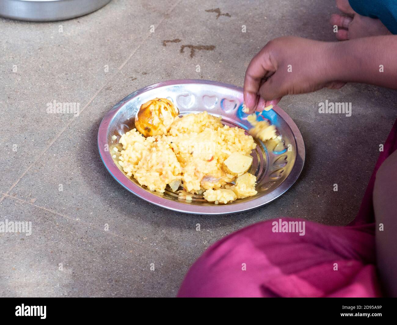 PUDUCHERRY, TAMIL NADU, INDIA - DECEMBER Circa, 2018. Unidentified poor ...