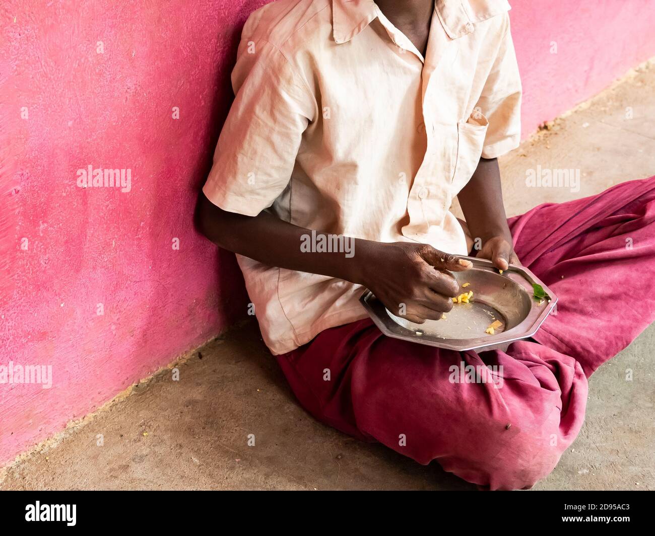PUDUCHERRY, TAMIL NADU, INDIA - DECEMBER Circa, 2018. Unidentified poor ...