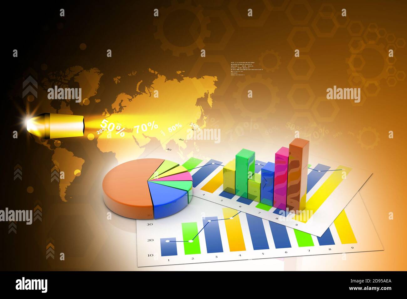 Business graph with chart Stock Photo - Alamy