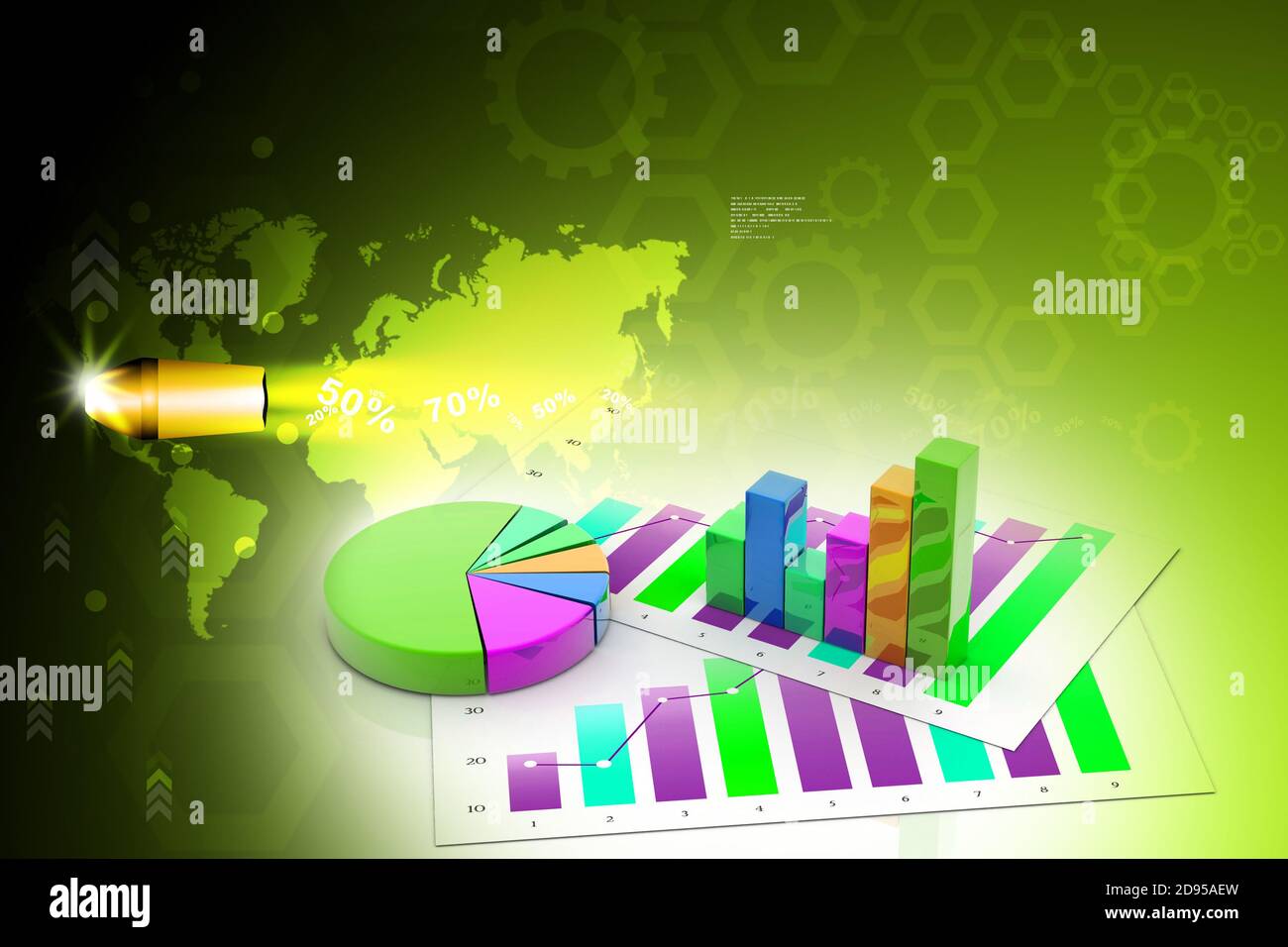 Business graph with chart Stock Photo - Alamy
