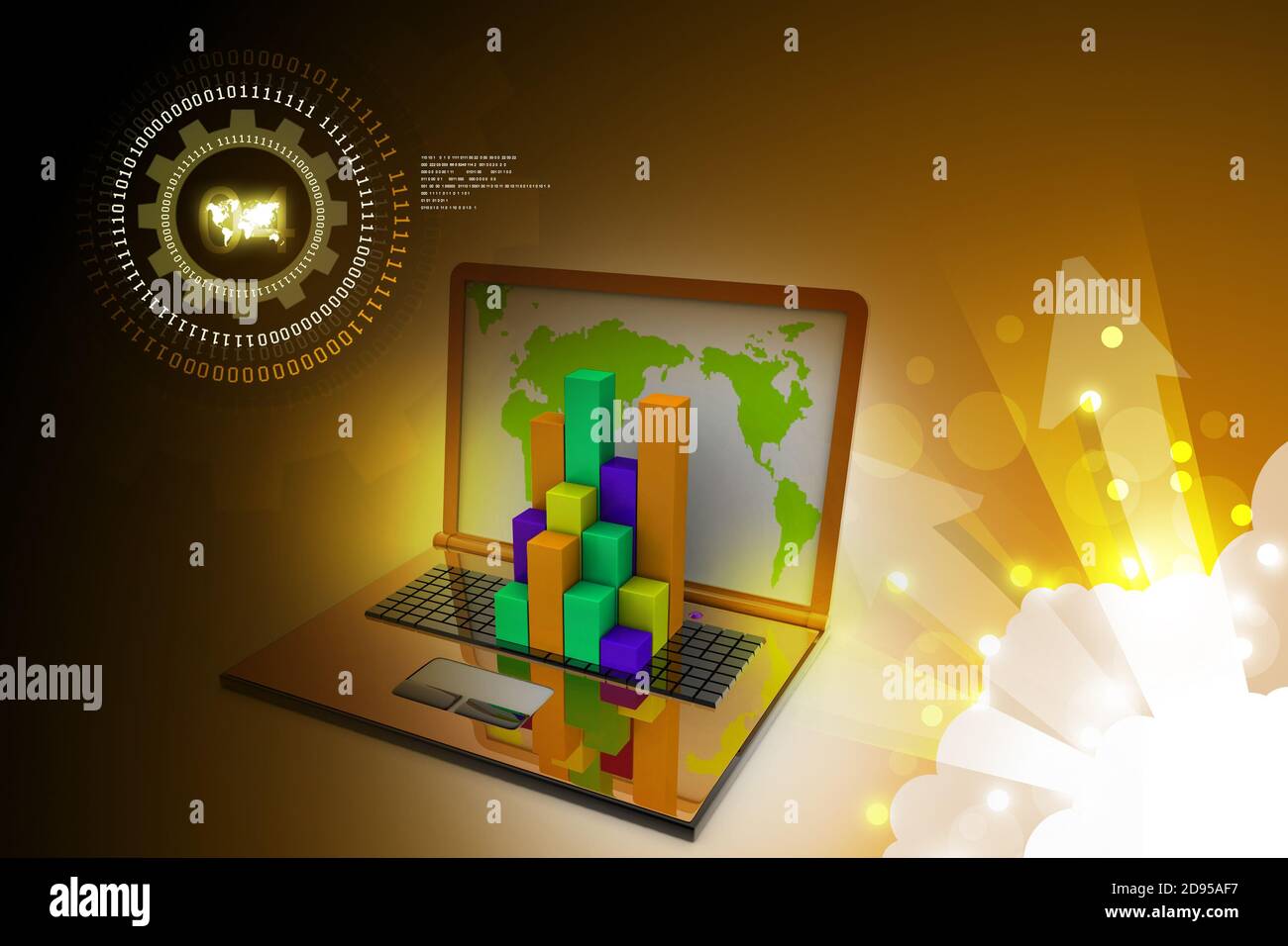 Graph in computer Stock Photo - Alamy