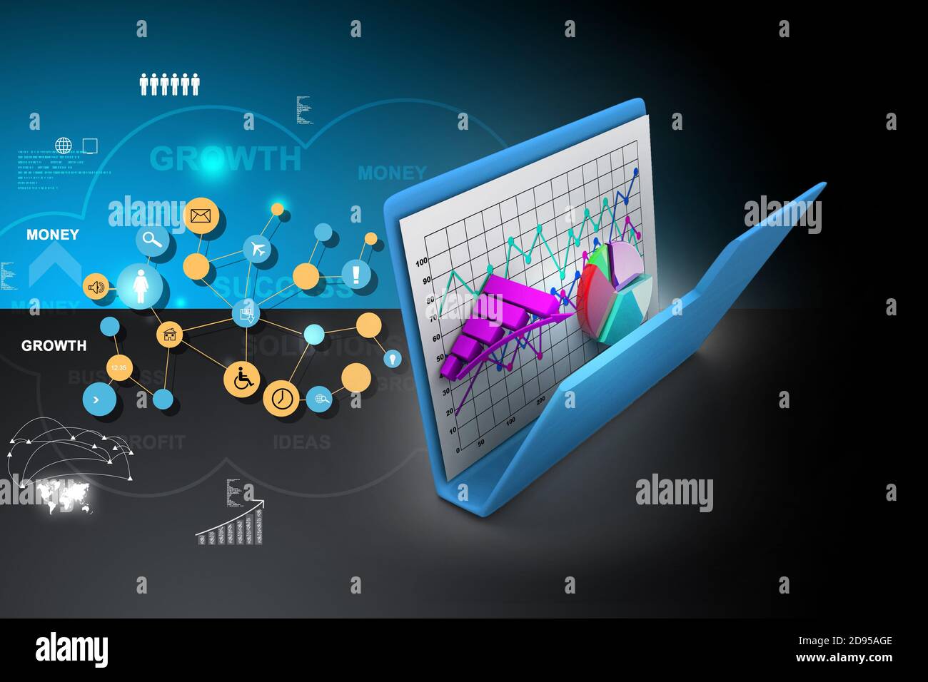 folder with diagram, chart, graph Stock Photo - Alamy