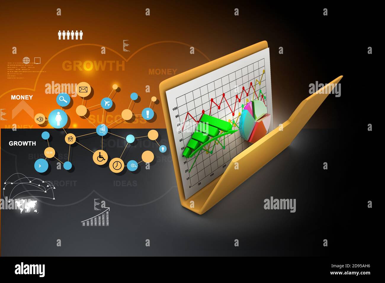 folder with diagram, chart, graph Stock Photo - Alamy