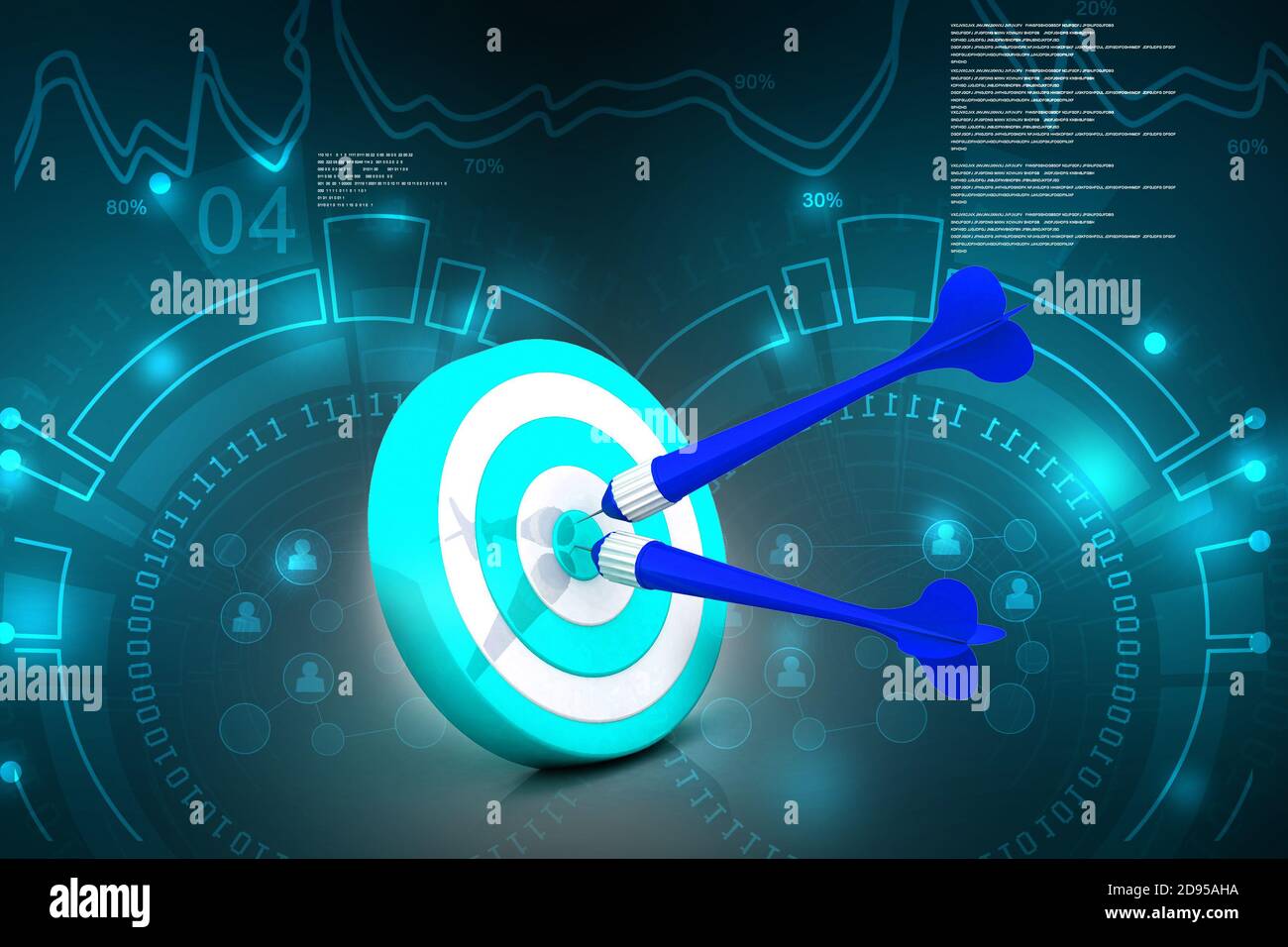 Darts on target Stock Photo - Alamy