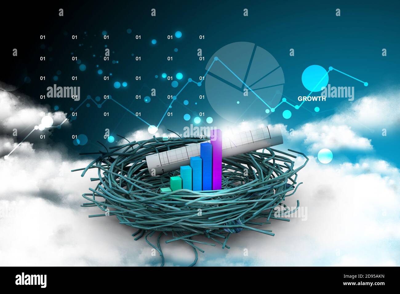 Business chart an graph on nest Stock Photo - Alamy