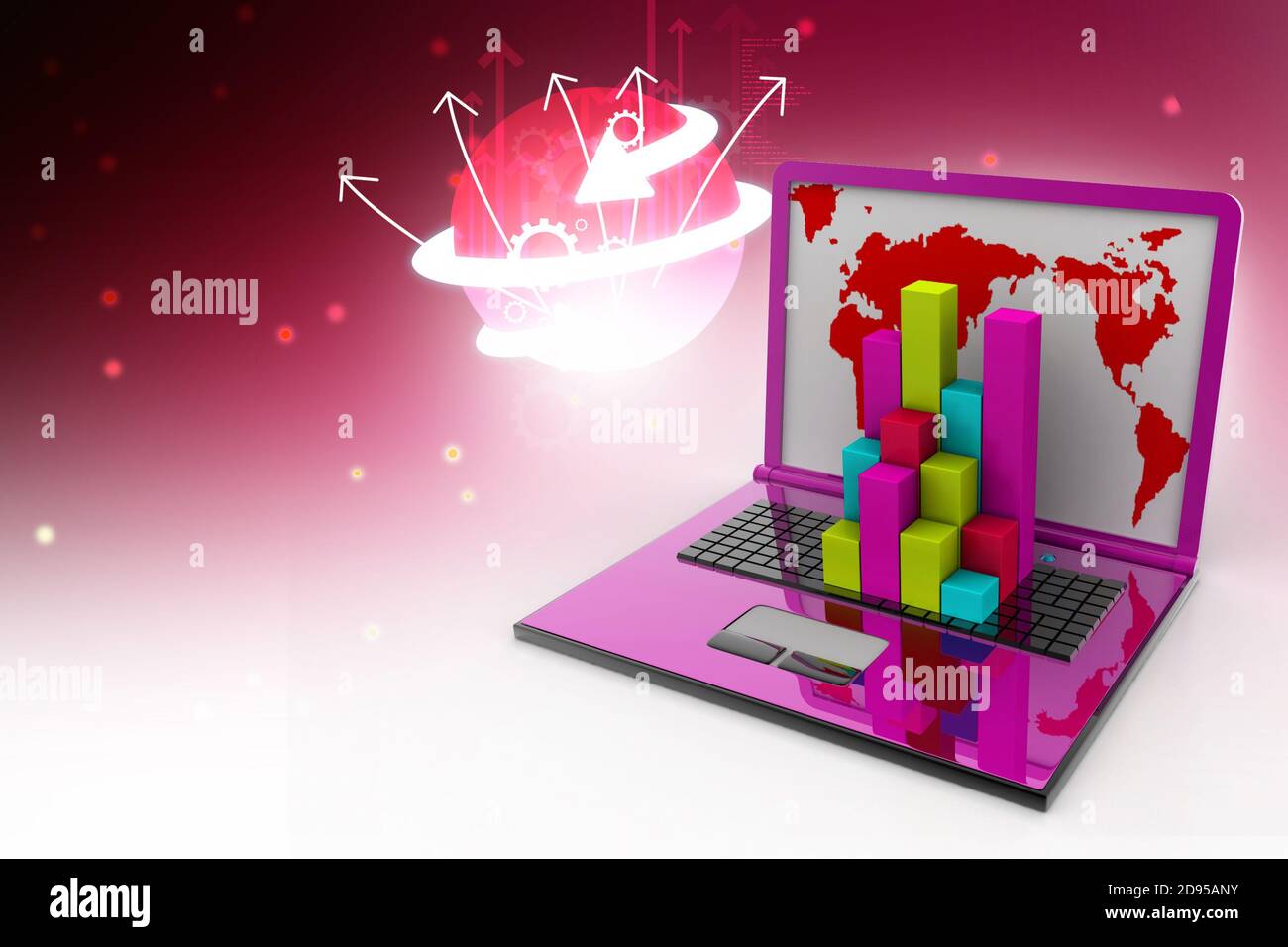 Graph in computer Stock Photo - Alamy