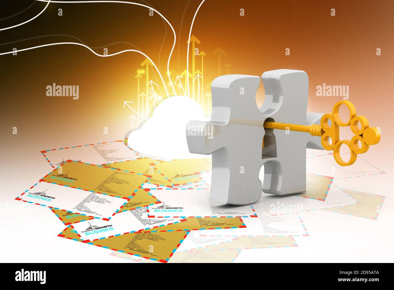 Puzzle with key Stock Photo - Alamy
