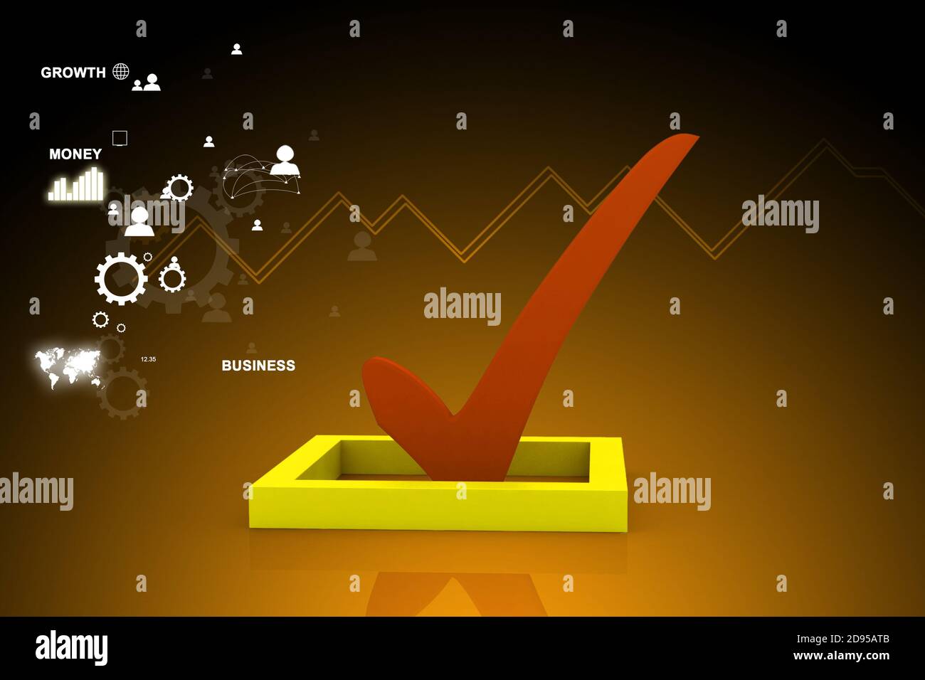 3d multi use check box with check Stock Photo - Alamy