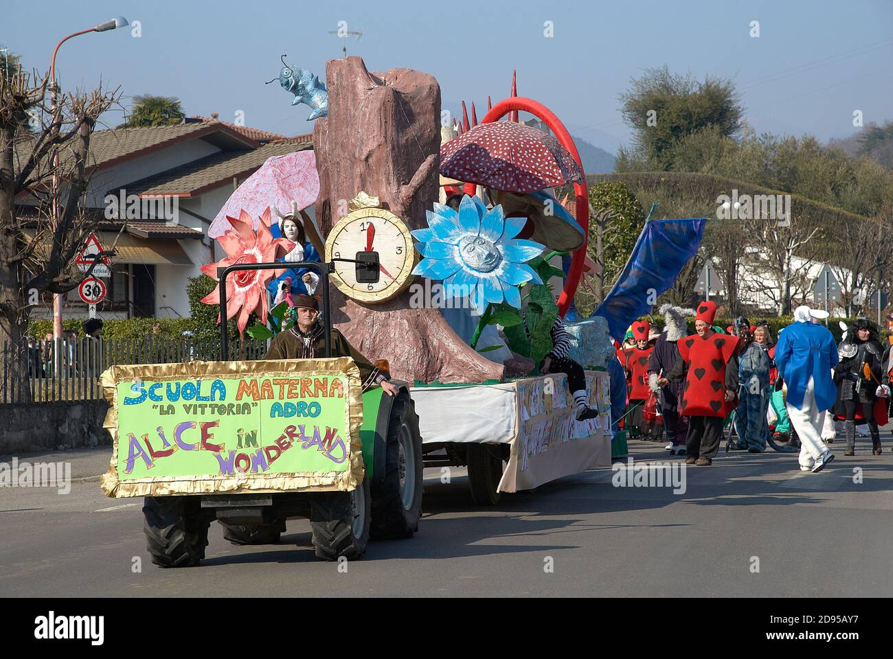 ADRO - MARCH 6 : the parade of carnival floats in papier-mache March 6 ...
