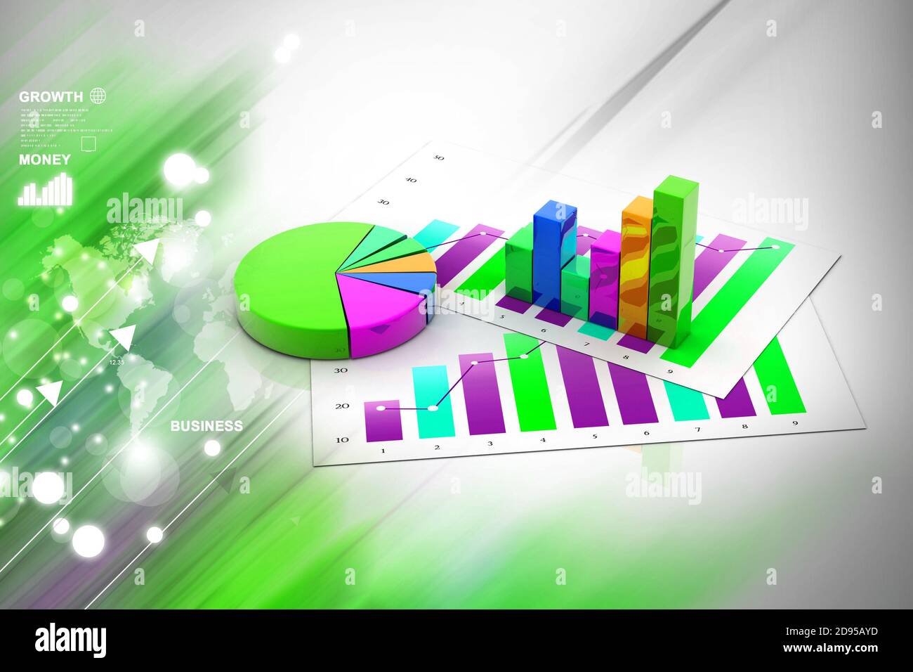 Business graph with chart Stock Photo - Alamy