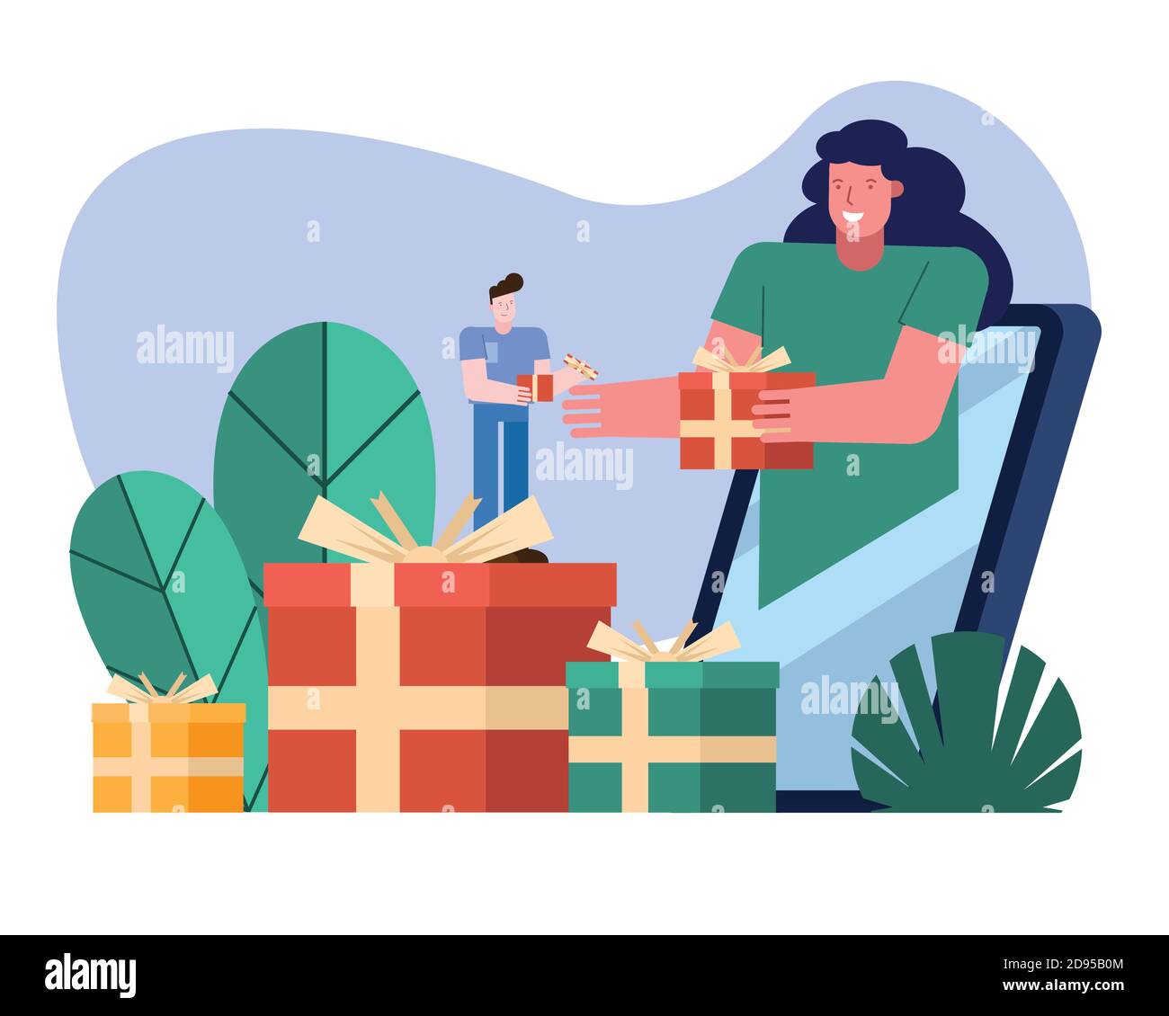 Woman opening birthday card Cut Out Stock Images & Pictures - Alamy