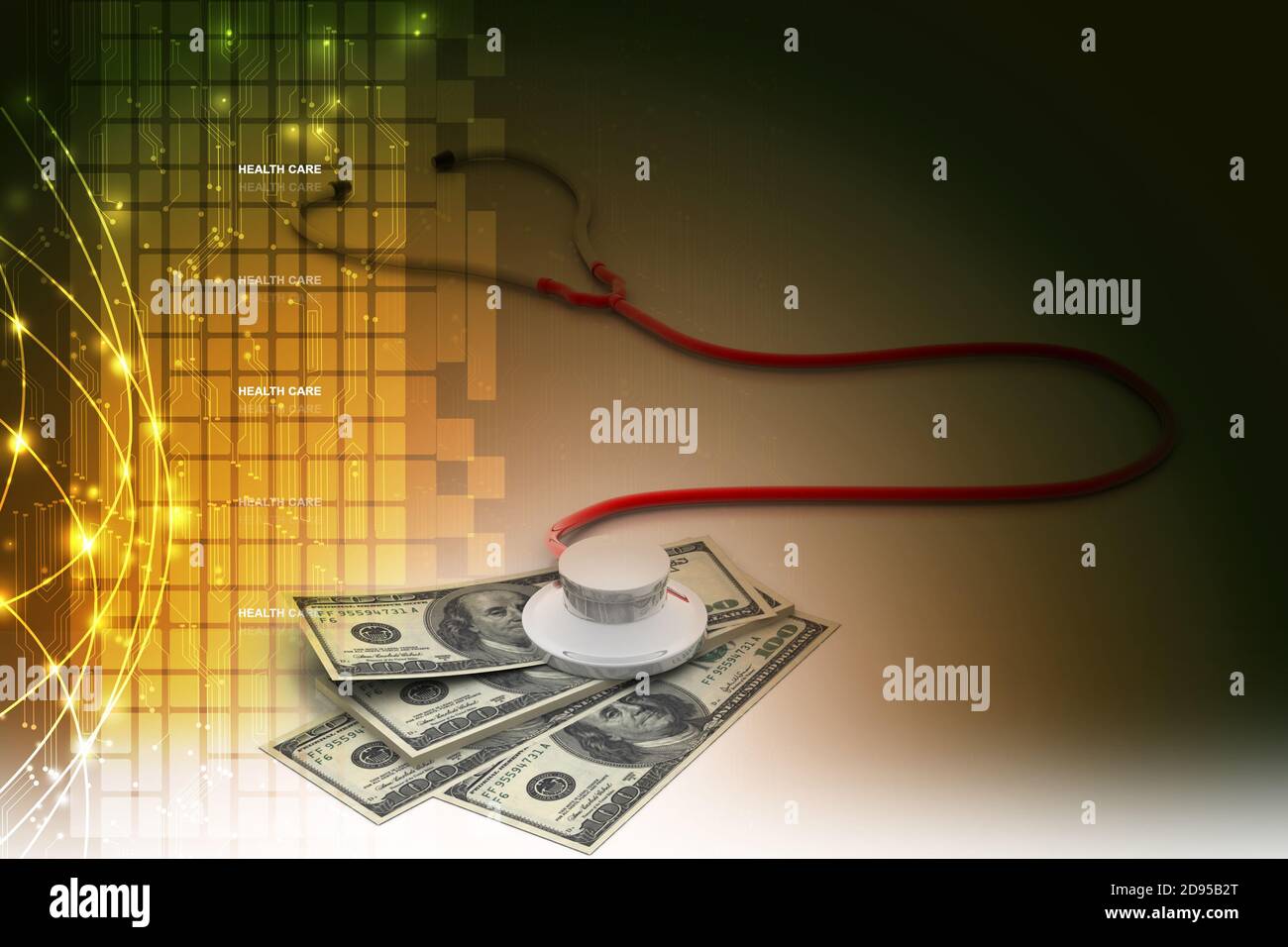 Financial concept - Stethoscope testing dollar Stock Photo - Alamy
