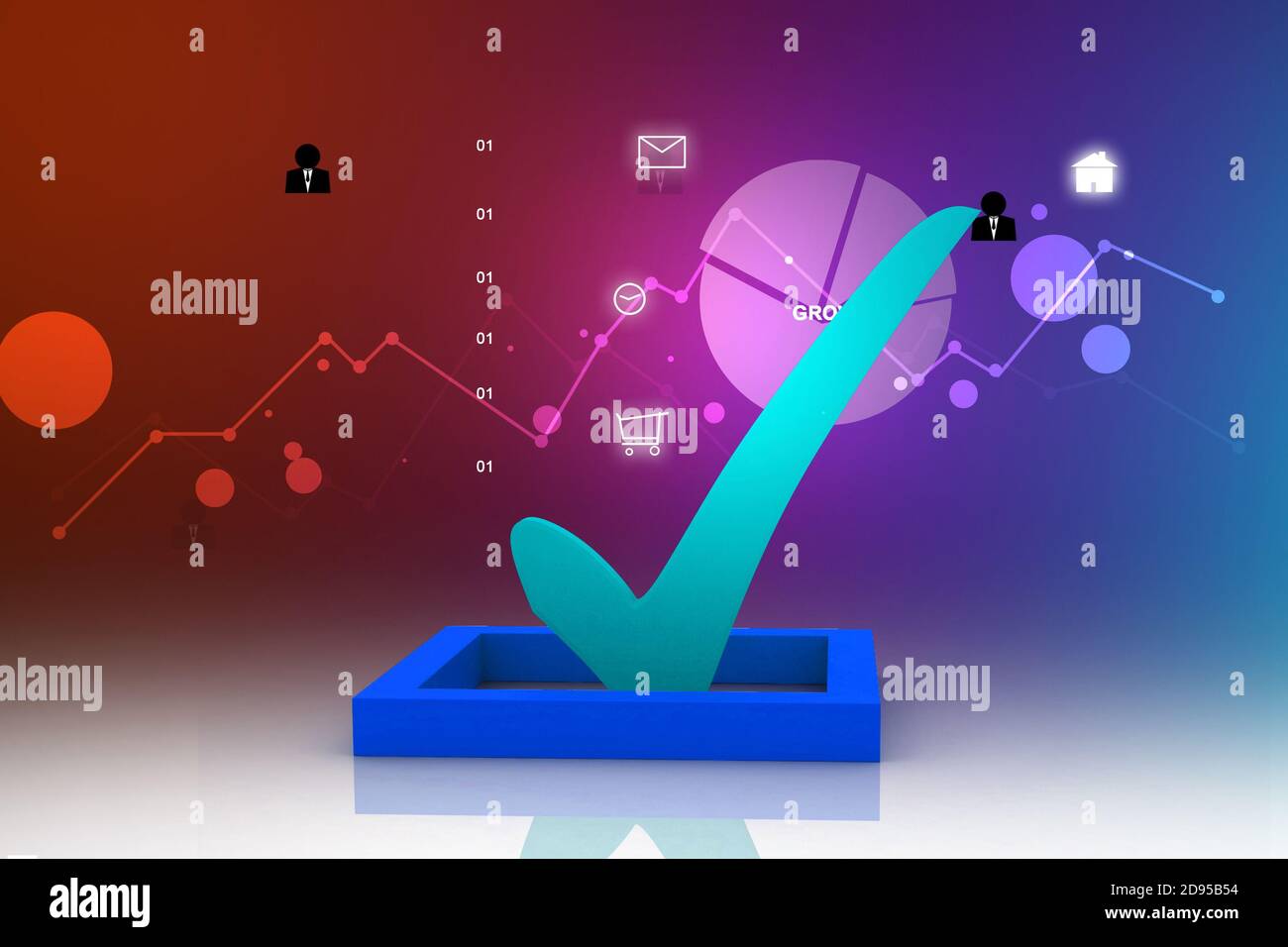 3d multi use check box with check Stock Photo - Alamy