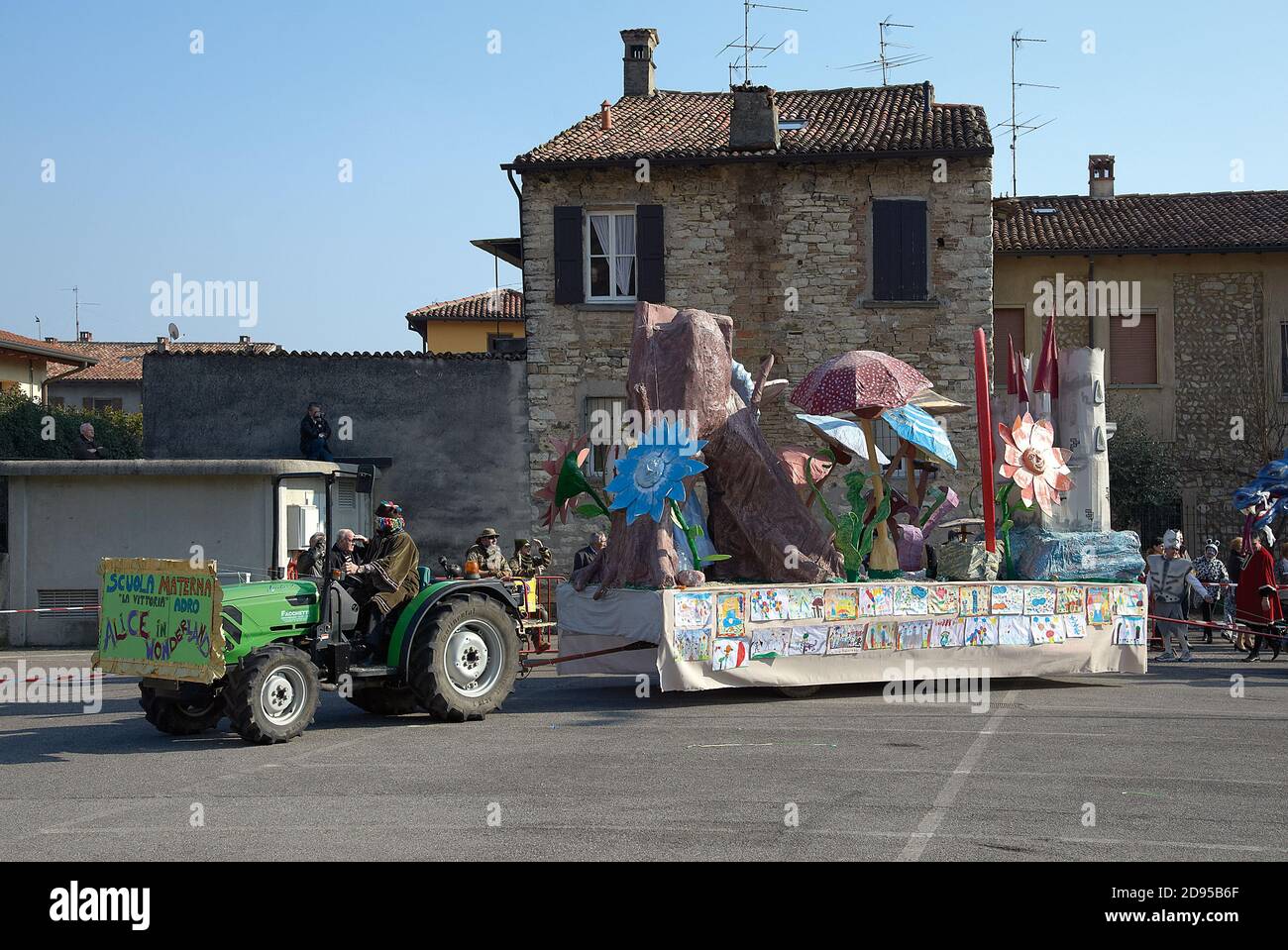 ADRO - MARCH 6 : the parade of carnival floats in papier-mache March 6 ...
