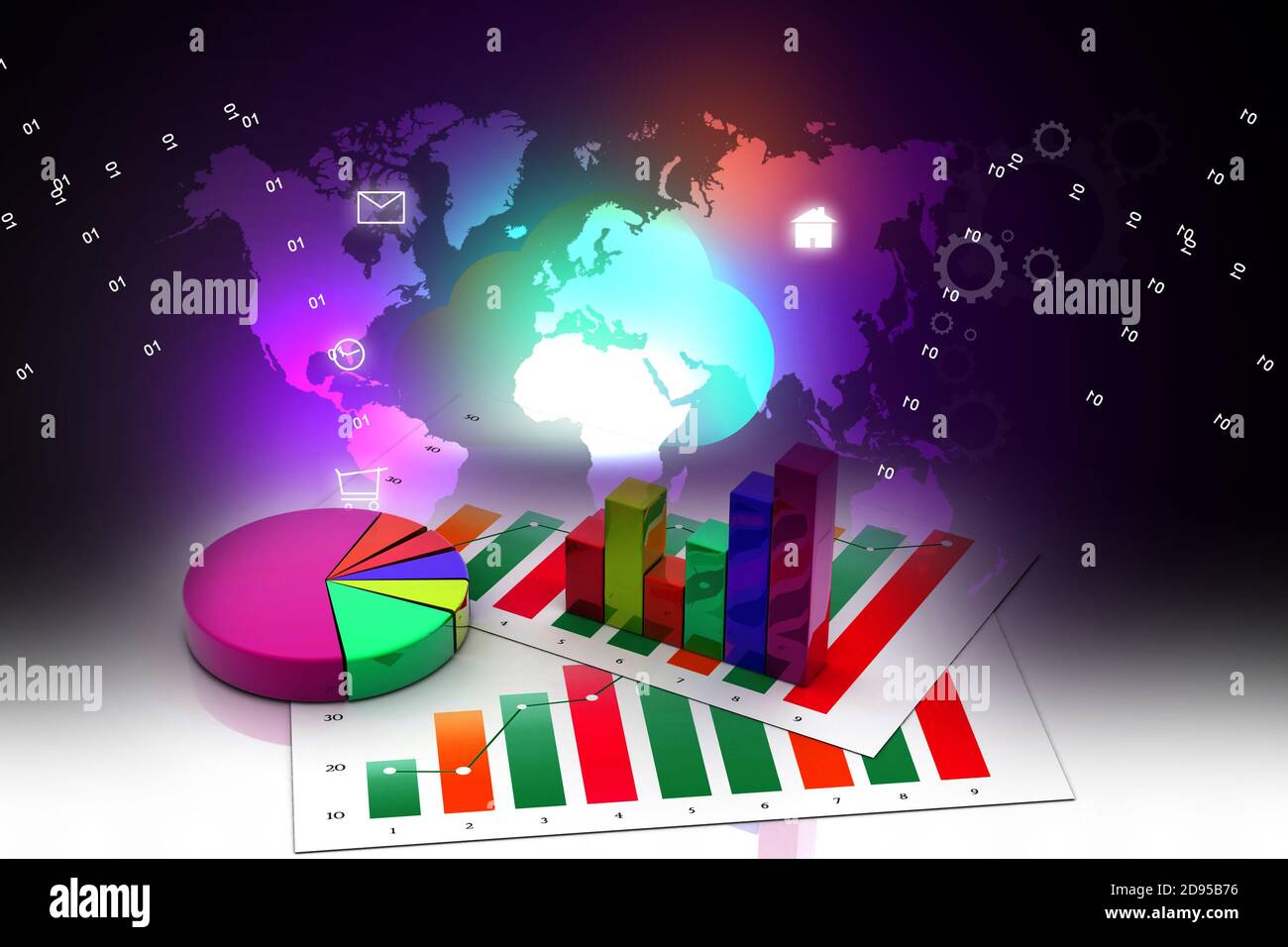 Business graph with chart Stock Photo - Alamy