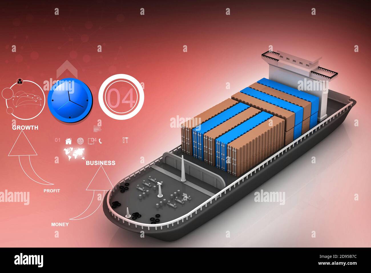 3d cargo ship Stock Photo - Alamy