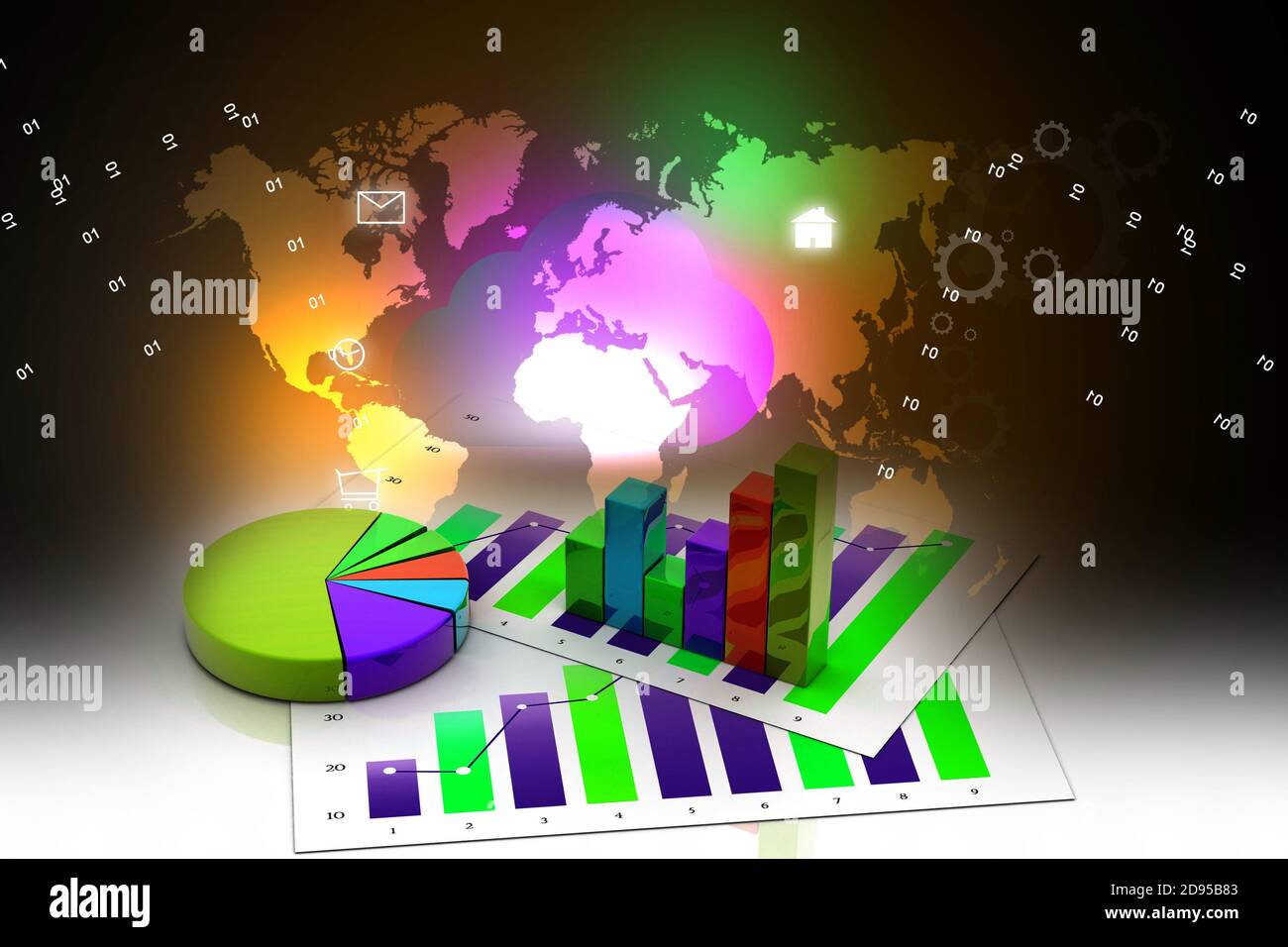 Business graph with chart Stock Photo - Alamy