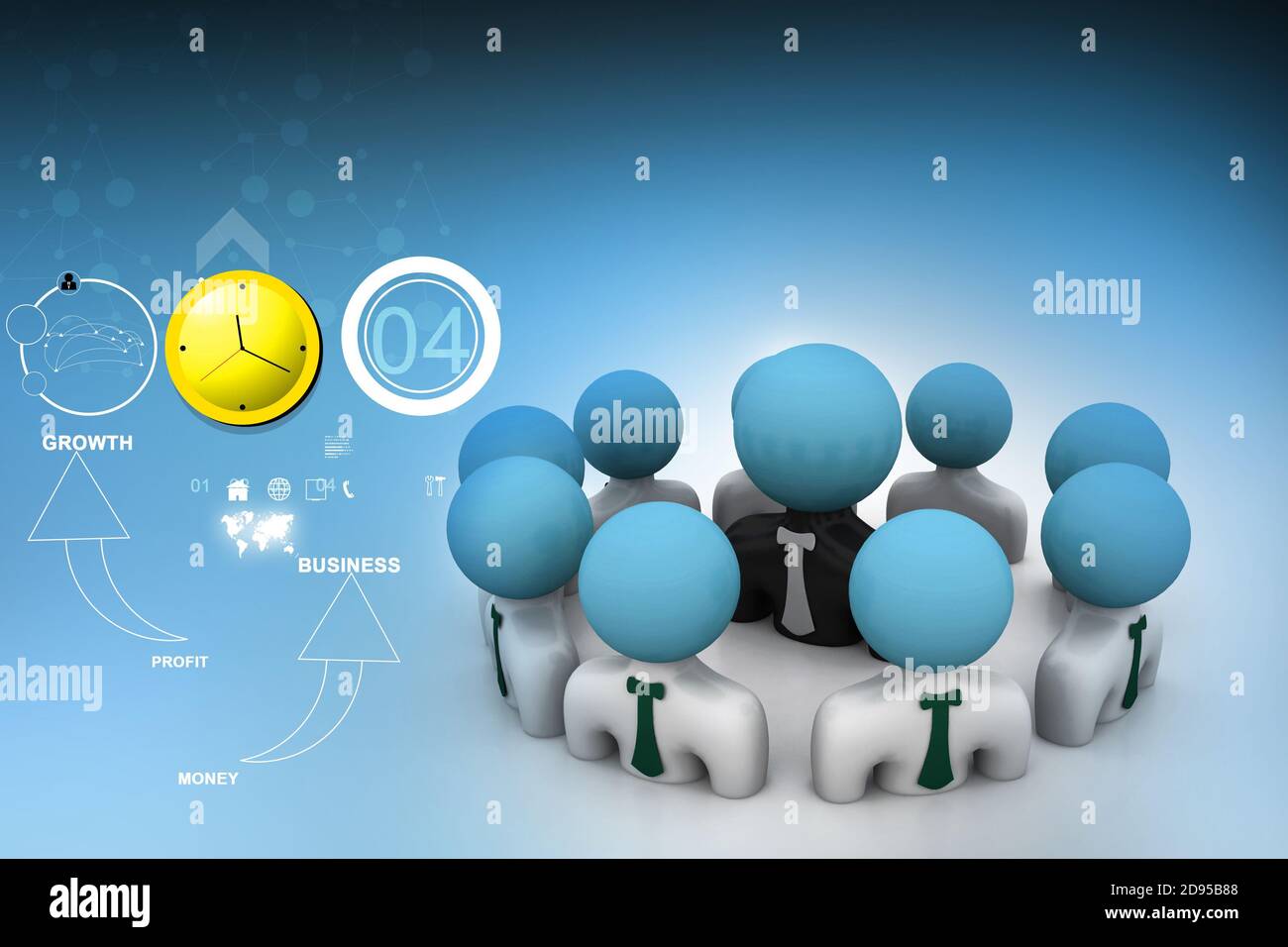 Business group with leader Stock Photo - Alamy