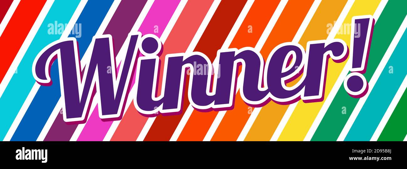 Banner with text Winner. Bright design. Vector illustration Stock ...