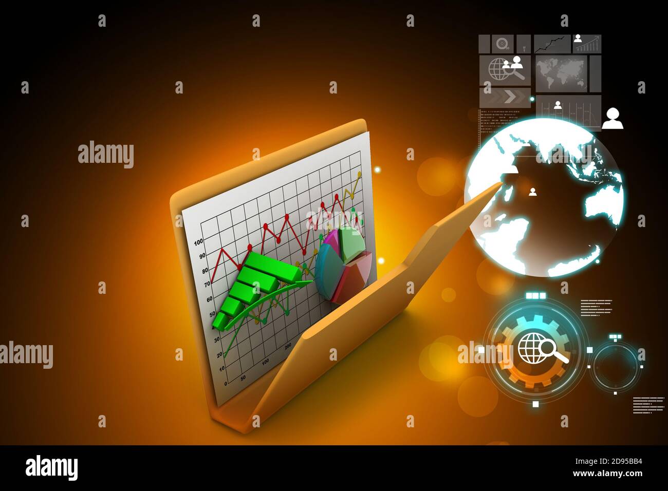 folder with diagram, chart, graph Stock Photo - Alamy