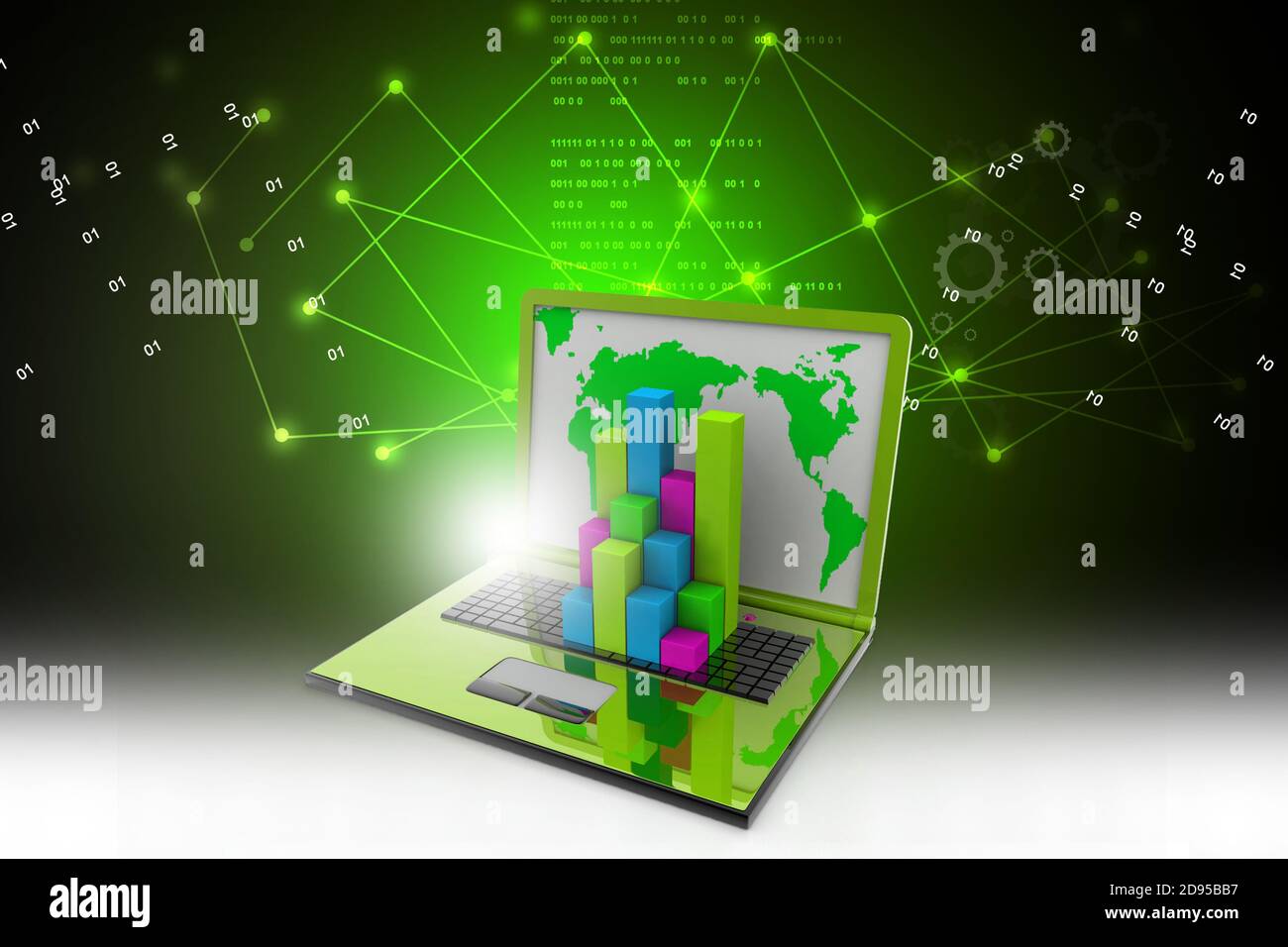 Graph in computer Stock Photo - Alamy