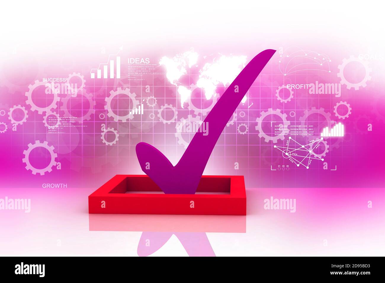 3d multi use check box with check Stock Photo - Alamy