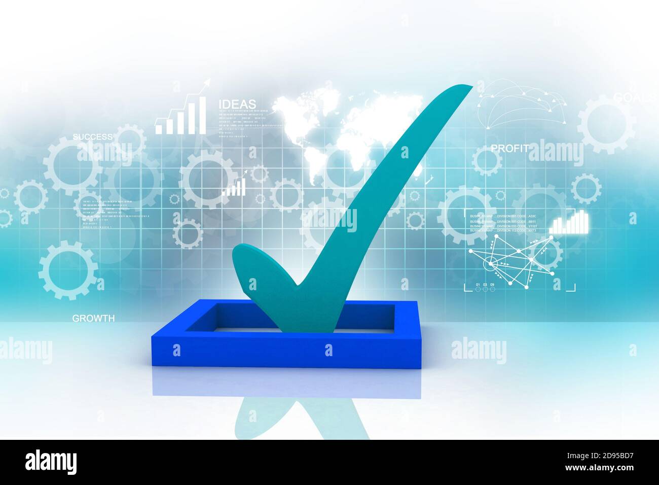 3d multi use check box with check Stock Photo - Alamy