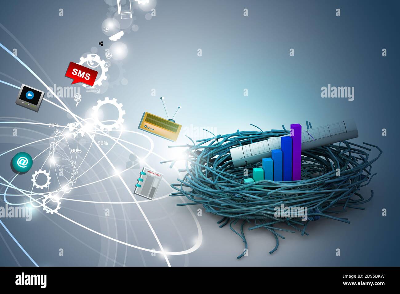 Business chart an graph on nest Stock Photo - Alamy