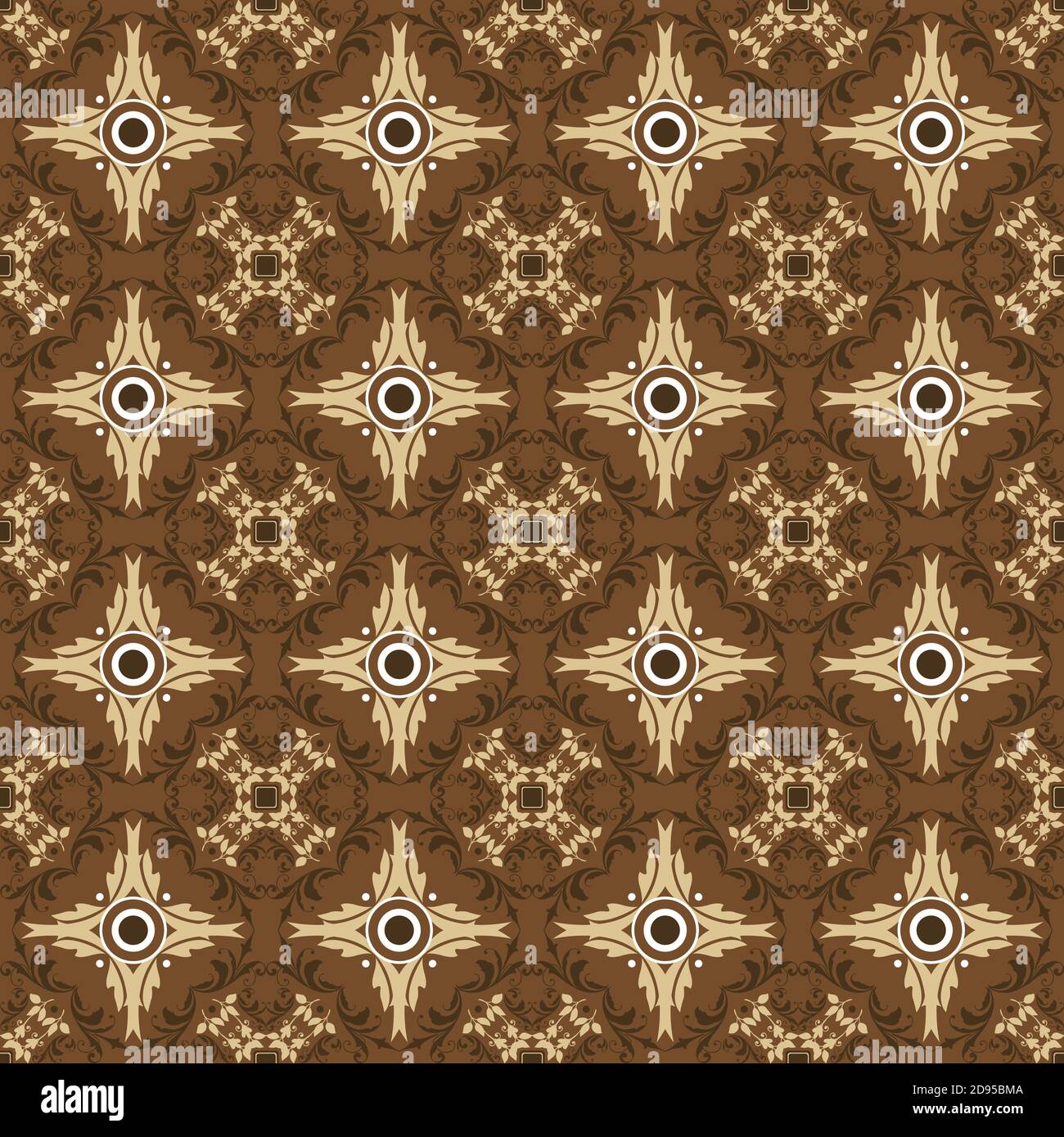 Cute flower motifs on Parang batik with blend yellow and brown color ...