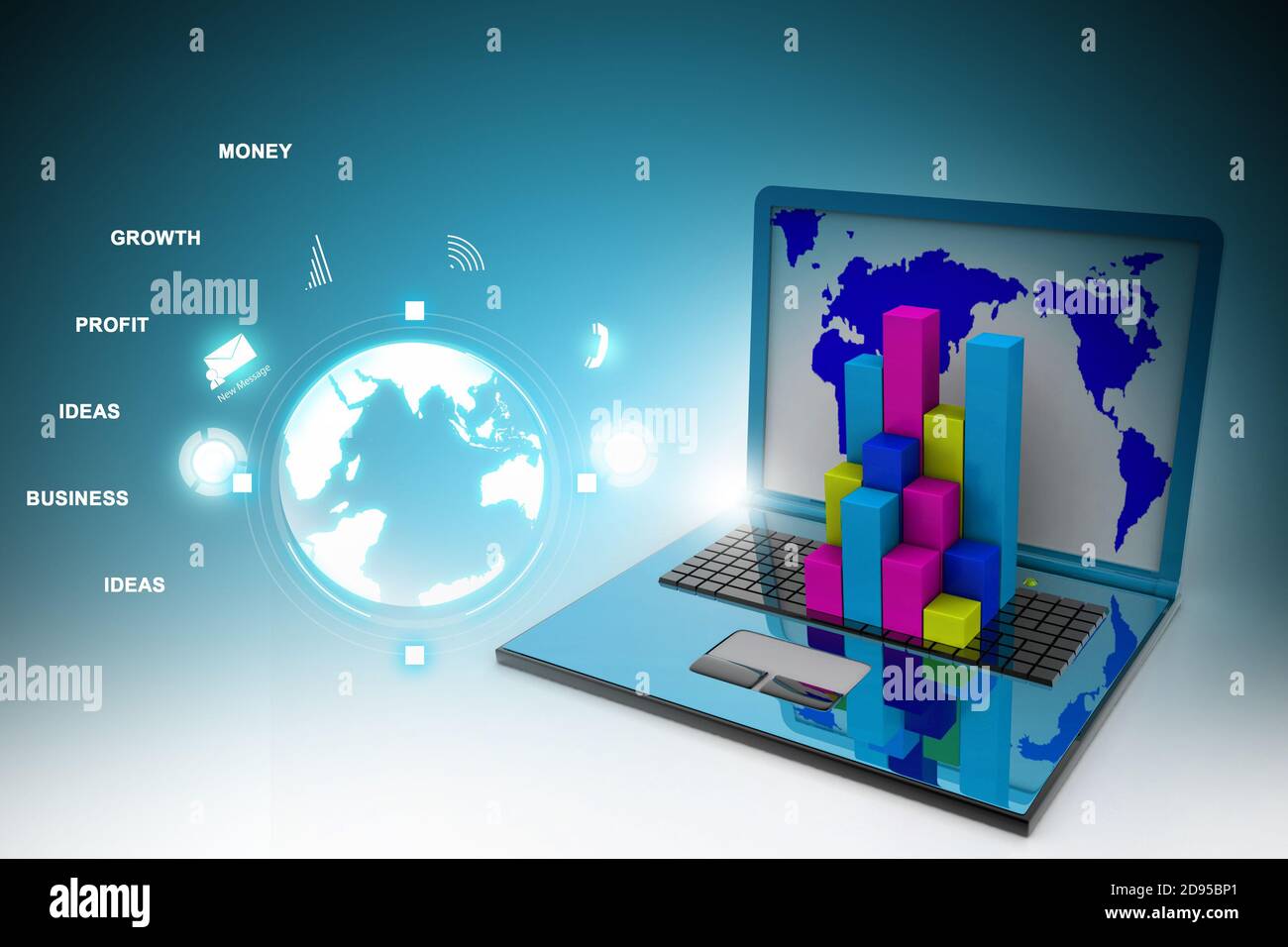 Graph in computer Stock Photo - Alamy