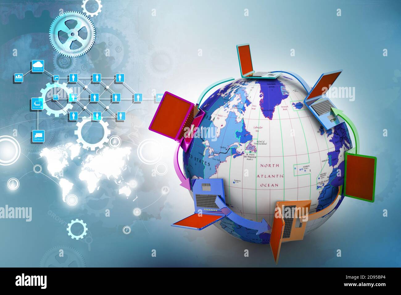 Computer network around the world Stock Photo - Alamy