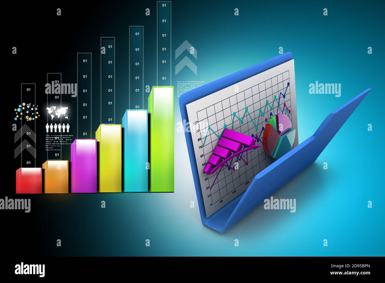 folder with diagram, chart, graph Stock Photo - Alamy
