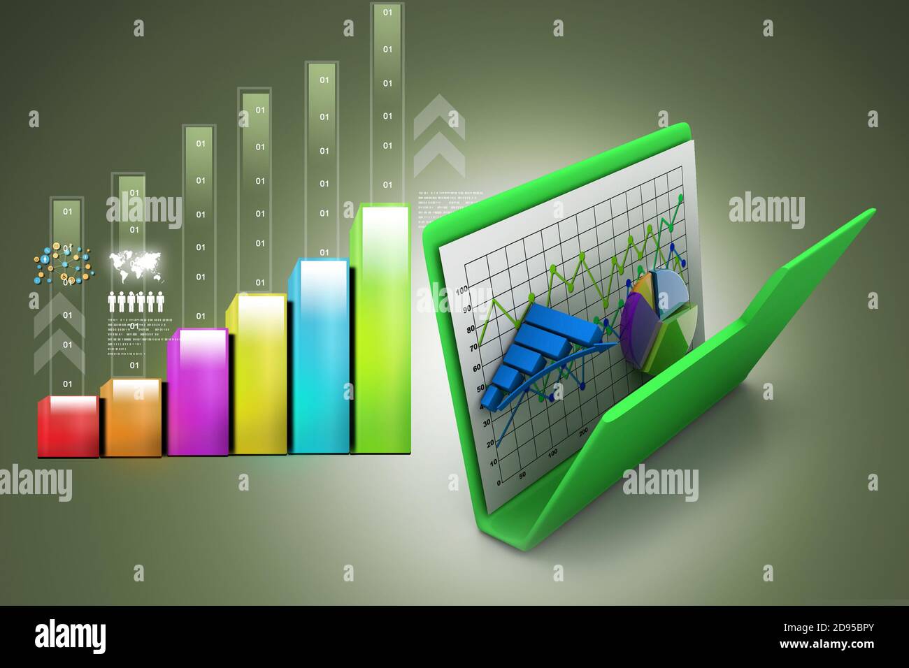 folder with diagram, chart, graph Stock Photo - Alamy