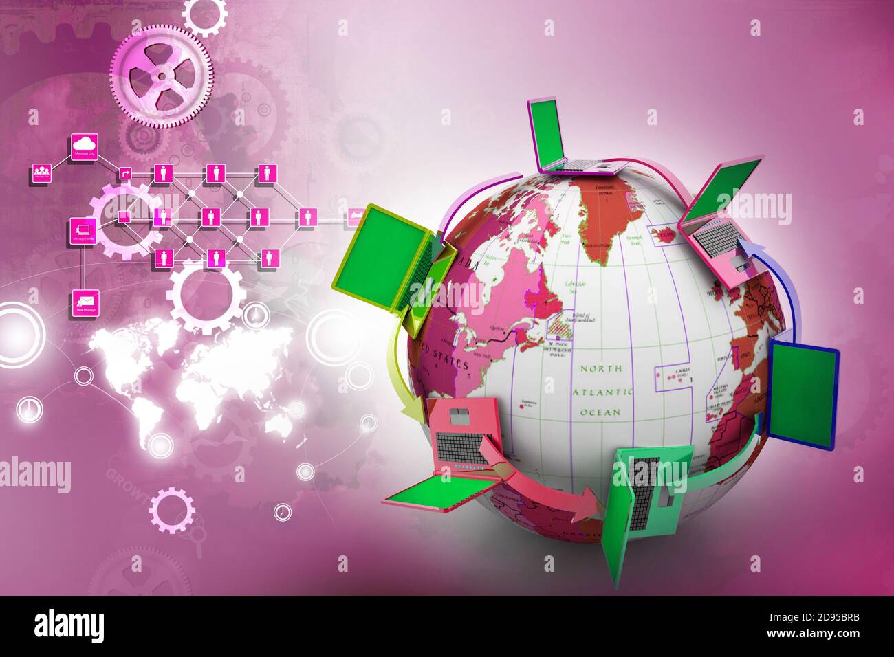 Computer network around the world Stock Photo - Alamy