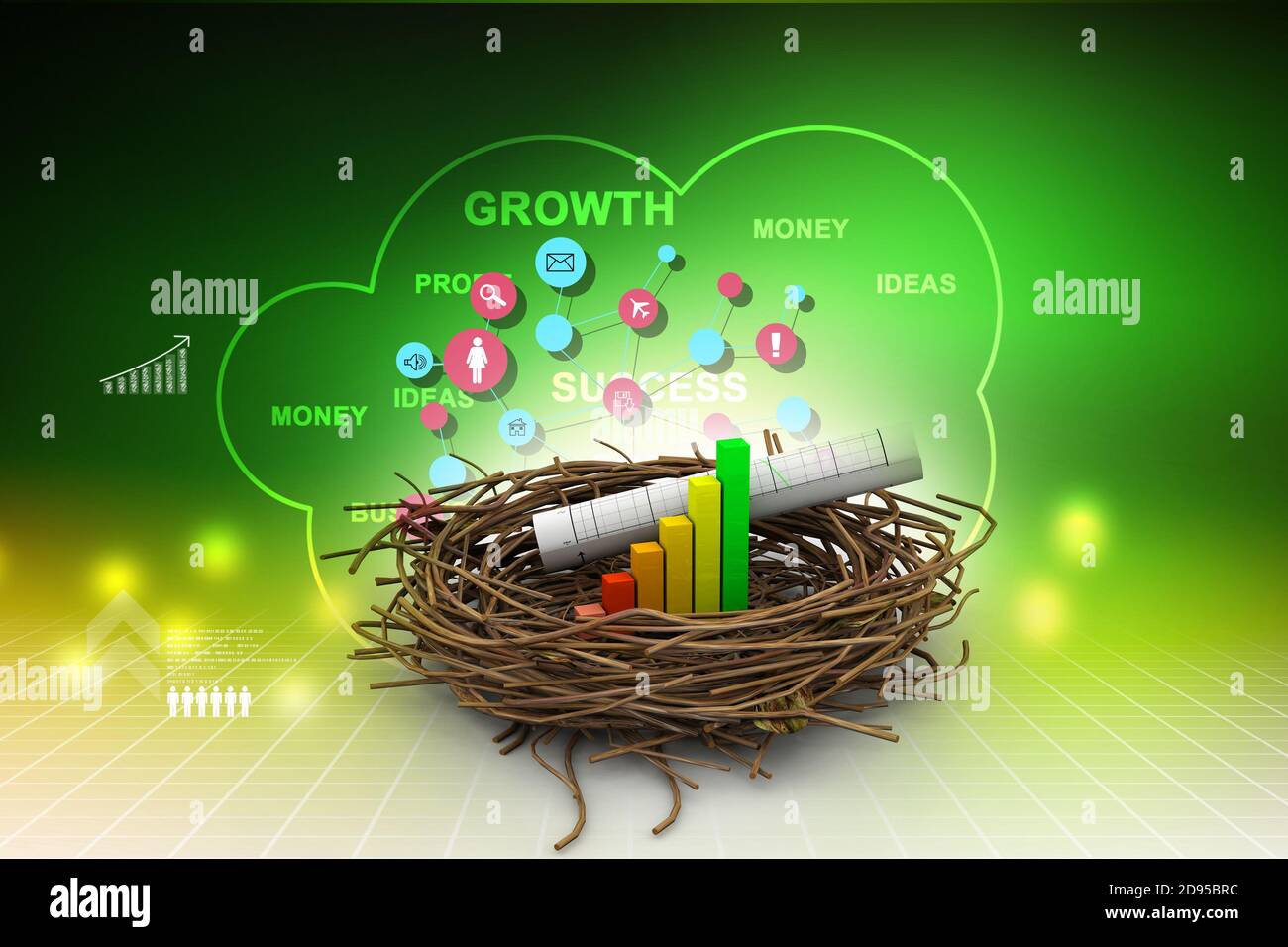 Business chart an graph on nest Stock Photo - Alamy